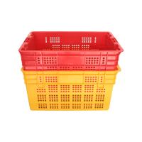 China 600x400x310mm Mesh Style Plastic Storage Crate for Harvest Foldable and Easy to Clean for sale