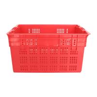 China 600x400x310mm Mesh Style Plastic Storage Crate for Harvest Foldable and Easy to Clean for sale