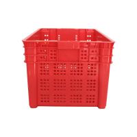 China 600x400x310mm Mesh Style Plastic Storage Crate for Harvest Foldable and Easy to Clean for sale