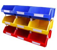 China Wall Mount Home Storage Bins Stackable Plastic Shelf Box for Workbench Efficiency for sale