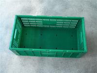 China Orange PP Material Stackable Cup Crate Large Collapsible Plastic Folding Fruit Vegetable Crate for sale
