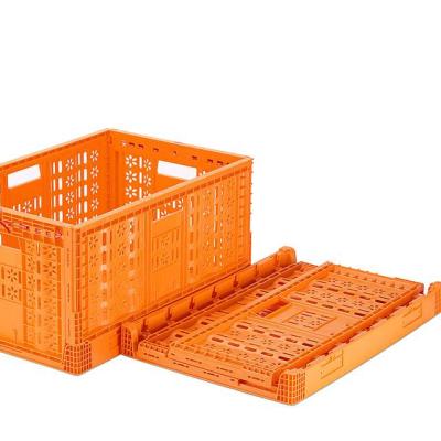China Mesh Style Foldable Plastic Nestable Crate for Agriculture Collapsible Stackable Storage for sale