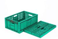 China Collapsible Heavy Duty Orange Mesh Style Plastic Milk Crate Perfect for Beer and Wine for sale