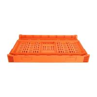 China Collapsible Heavy Duty Orange Mesh Style Plastic Milk Crate Perfect for Beer and Wine for sale