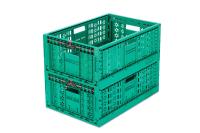 China PP/PE Stackable Folding Plastic Crate for Storage of Vegetables and Fruits 600*400*225mm for sale