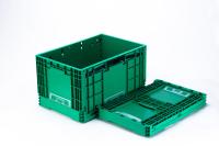China Customized Logo Bule Transportation Box Folding Plastic Collapsible Moving Container for sale
