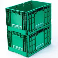 China PP Warehouse Stackable Storage Containers Folding Plastic Turnover Crate Box 400*300*230mm for sale