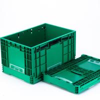 China Folding Container Blue Stackable Parts Storage Bin Portable Parts Bin Storage Case Spare for sale