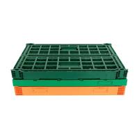 China PE Collapsible Storage Bin Multifunctional Outdoor Plastic Folding Container Orange for sale