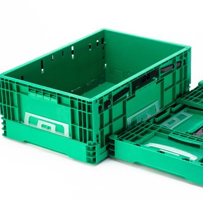 China 600*400*230mm Stackable Folding Container Collapsible Storage Box with Double Doors for sale