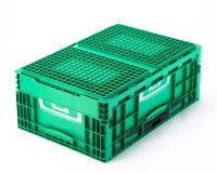 China Customized Logo Folding Container Collapsible Box Plastic Foldable Turnover Crate for sale