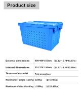 China PE Plastic Storage Box with Lid Industrial Stackable and Collapsible for sale