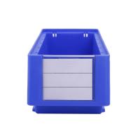 China Solid Box Convenient Workshop Office Organizer Crate Plastic Shelf Bins with Divider Customized Logo PP Box for sale