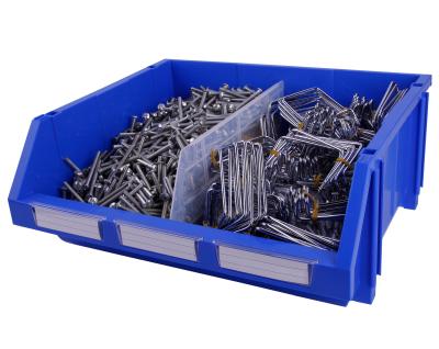 China 392x334x94mm Internal Size Custom Industrial Stacking PP Box for Plastic Hardware Bins for sale