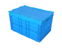China Storage EU Industrial Logistic PP Turnover Nestable Stackable Tote Plastic Moving Box with Attached Lid for sale