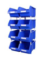 China Solid Box Warehouse Storage Open Front PP Bins for Stacking Bolts and Screws for sale