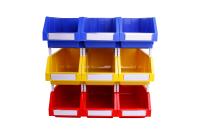China Customer Logo Industrial Stacking Plastic Solid Box Storage Bins for Tray Shelf Bin for sale