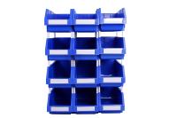 China Customer Logo Industrial Stacking Plastic Solid Box Storage Bins for Tray Shelf Bin for sale