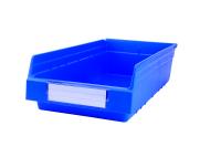 China Customized Logo PP Medicine Storage Plastic Shelf Bin with Stackable Design and Divider for sale