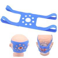 China Medical Silicone Anesthesia Mask Strap Adjustable Transparent Blue for sale