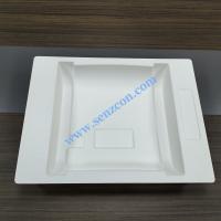 China The factory customizes the packaging base for the robotic vacuum cleaners made of white sugarcane pulp paper molding. It is a double-layer composite structure, shockproof,drop-proof, environmentally f for sale