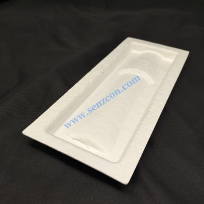 China Custom-made pulp molding packaging lids for microphones. They are white, made of plant fibers, dry-pressed, shockproof, drop-resistant, and recyclable. for sale