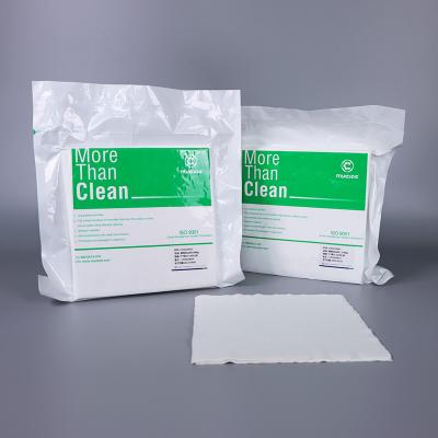 China 230gsm Cleanroom Microfiber Wipes 6x6 Inch Lint Free Disposable Class 10 Cellulose Polyester for sale