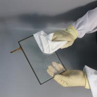 China 4*4 100pcs 110gPolyester Microfiber Cleanroom Cleaning Wipers For LCD Panel for sale