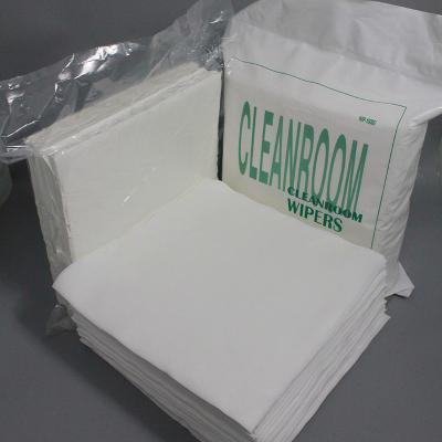 China Cellulose Polyester Cleanroom Wipes 9x9 Nonwoven Low Lint White for ISO Class 6 Lab Cleaning for sale
