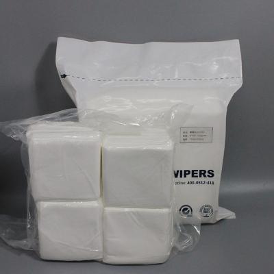 China Laser Cut Lint Free Polyester Cellulose Cleanroom Wipes 9x9 300pcs for sale