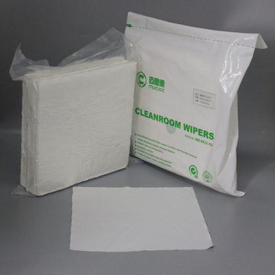 China Spunlace Lint Free Disposable Microfiber Cleanroom Wiper 173 gsm 4x4 inch for sale
