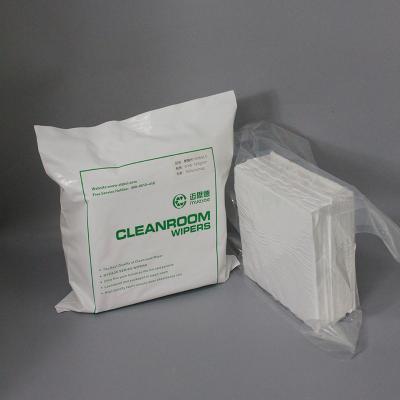 China Laser Cut Microfiber Cleanroom Wipes 4x4 194gsm 75 Polyester 25 Nylon Lint Free for sale