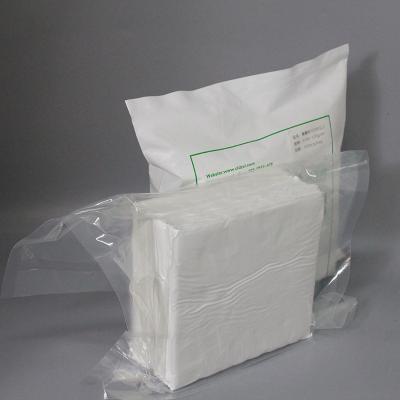 China Non Sterile 6 Inch Cleanroom Microfiber Wipes 75 Polyester 25 Nylon Laser Cut Class 100 Dry Wipes for sale