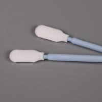 China Round Head Cleanroom Swab Polypropylene Handle 100mm Microfiber for Semiconductor Cleaning for sale
