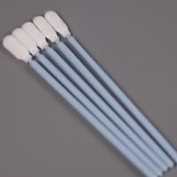 China Round Head Cleanroom Swab Polypropylene Handle 100mm Microfiber for Semiconductor Cleaning for sale