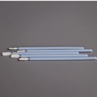 China Round Head Cleanroom Swab Polypropylene Handle 100mm Microfiber for Semiconductor Cleaning for sale