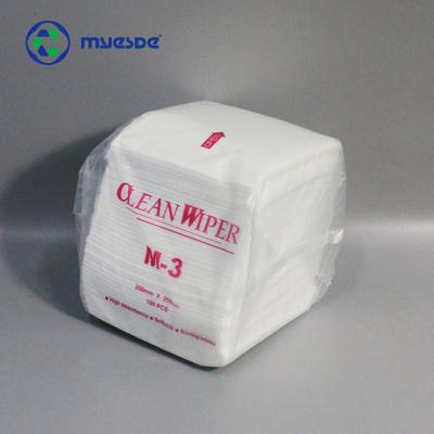 China M-3 Nonwoven Cleanroom Wipers 250x250mm 35gsm Lint-Free Polyester Industrial Grade for sale