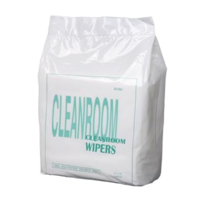 China 110gsm 100% Polyester Lint Free Cleanroom Wipes 9x9 Class 100 Anti Static Disposable Cloths for sale