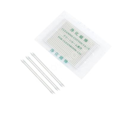 China Dust Free Cleanroom Cotton Swabs 75mm Paper Handle Lint Free Industrial Cleaning Swab for sale