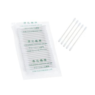 China Double Sharp Head Industrial Cotton Swabs Lint Free Paper Stick 75mm Cleaning Swab for sale
