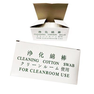 China Cleanroom Lint Free White Cotton Swabs 75mm Pointed Tip for Precision Cleaning for sale