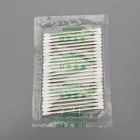 China Lint Free Long Fiber Industrial Cleanroom Swabs 75mm Cotton Head Paper Handle for sale