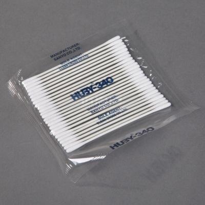 China Cleanroom Swabs Lint Free Cotton Buds 75mm Double Tip Q Tips for Electronics Industrial Use for sale