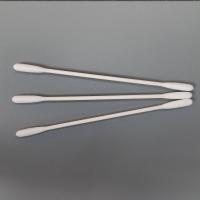 China Lint Free Long Fiber Industrial Cleanroom Swabs 75mm Cotton Head Paper Handle for sale
