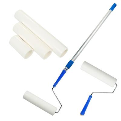 China Disposable ESD Cleanroom Sticky Roller 4-12 Inch with High Tackiness PE Adhesive for Dust Removal for sale