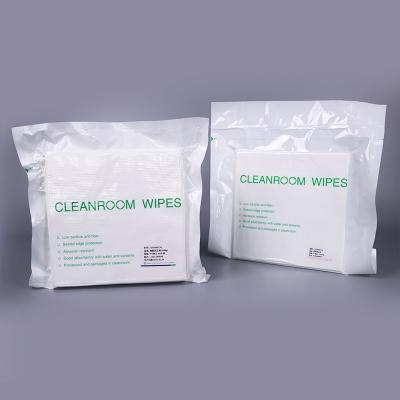 China Two Ply Sterile Cleanroom Wipes Polyester Knit Continuous Filament Lint Free 6x6 Inch for sale