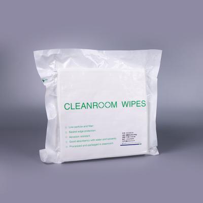 China 240g 2 Ply Cleanroom Wipers 9x9 Inch Sterile Lint Free Polyester Wipes for Biopharmaceutical for sale