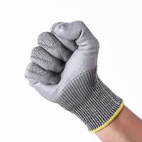 China Level 5 Cut Resistant Safety Gloves with PU Coating - 20-23cm Length, 0.9-1mm Thickness for Kitchen and Industrial Use for sale