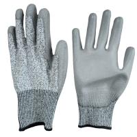China White PU Coating Anti-Static ESD Work Gloves with Carbon Fiber - 20-23cm Length, 0.9-1mm Thickness for sale