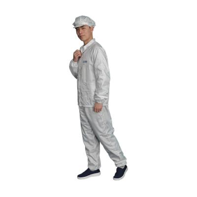 China ESD Cleanroom Coverall with Undetachable Hood - Class 10 Anti-Static Workwear for Electronics Manufacturing for sale